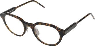 Thom Browne unisex, Accessoires, Brun, Taille: 49 MM Acetate Oval Eyeglasses