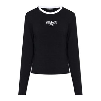 Versace Stretch Viscose-Jersey T-Shirt - - Tops - Damen - Schwarzk - S