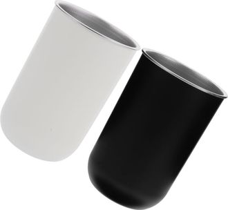 Valiclud 2 St&uuml;ck Unzerbrechliches Edelstahl Mundsp&uuml;lbecher und Zahnputzbecher Stapelbar Glatte Kante rutschfest f&uuml;r Badezimmer und Reise