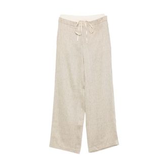 Alysi Femme, Pantalons, Beige, Taille: 38 FR Wide Pantalons