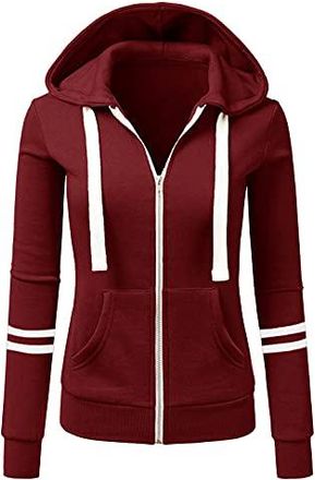 Generic Sweat à capuche pour femme - Fermeture éclair - Pull dété à manches longues - Essentiels - Sweat à capuche - Veste fine - Veste de jogging - Veste à c