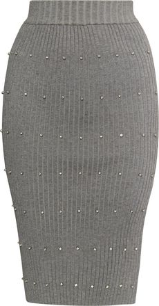 Faina Strickrock mit Strass-Steinen Damen grau melange