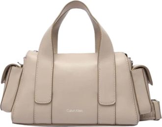 Calvin Klein Femme, Sacs, Beige, Taille: ONE Size Convertible Jacquard Crossbody Handbag