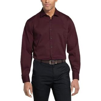 Van Heusen Dress Shirt Flex Regular Fit Solid Chemise, Hearth, Large Hommes