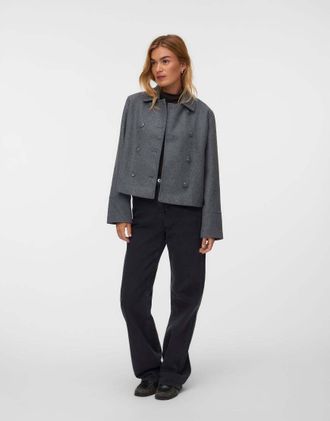 Vero Moda Jacke in dunkelgrau meliert