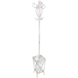 Milani Home Milani Home - Outdoor -Steckdosen in 8 Haken mit Schl&auml;gereien und antiker wei&szlig;er Aluminiumstruktur