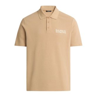 Balmain Homme, Tops, Beige, Taille: S Polo Brod&eacute; Miroir