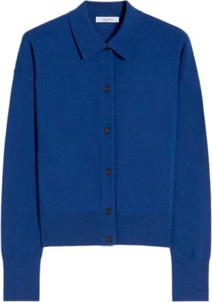 Max Mara Femme, Pulls, Bleu, Taille: 38 FR Wool cardigan