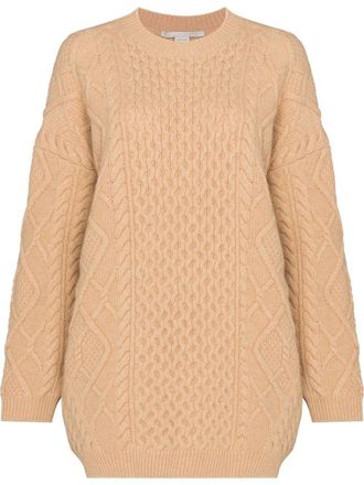 Stella McCartney pull oversize en maille Aran - Tons neutres