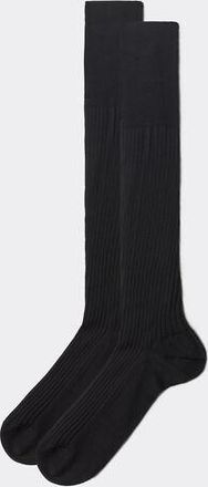 Calzedonia Lange Gerippte Herrensocken Mit Fil Decosse Schwarz