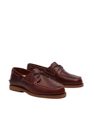 Timberland Womens Boat Shoes Classic Burgundy Full Grain Leather Loafers