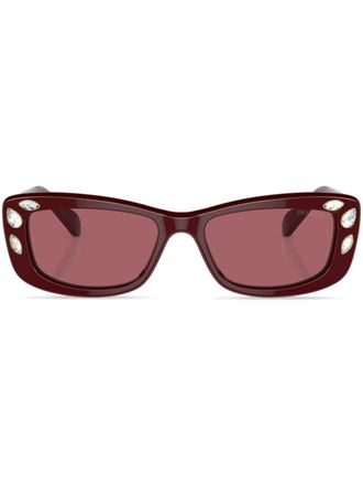 Swarovski lunettes de soleil &agrave; monture rectangulaire - Rouge