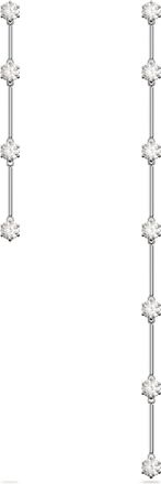 Swarovski Constella Drop-Ohrhänger, Asymmetrisches Design, Weiß, Rhodiniert
