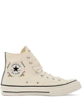 Converse Chuck 70 floral-embroidered sneakers - Tons neutres