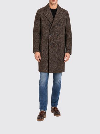 Paolo Pecora Manteau crois&eacute; en laine m&eacute;lang&eacute;e avec revers classiques