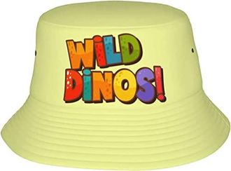 Generic Personnalisé Chapeau Bob Bannière avec Police de caractères Dinosaure Sauvage Chapeaux de Visière Imprimé Bonnet de Soleil pour Camping Chasse Femmes