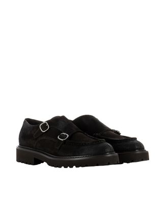 Doucal's Double Monk Strap Calf Leather Monk Strap Shoes - Brown