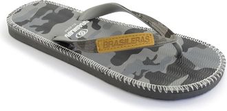 Brasileras Herren Zehensandalen mit Rutschfester Sohle bequem Schuhe f&uuml;r Strand/Schwimmbad/Stadt grau 45/46 EU