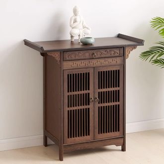 Generic Hausaltar, chinesischer Altarschrank, Altarschrank aus Bambus, Meditationstische mit Stauraum und Schublade, multifunktionale Opfertische f&uuml;r Tempel u