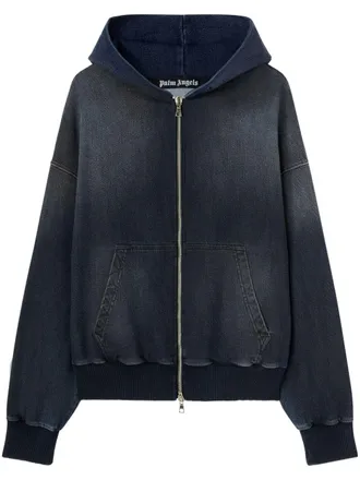Palm Angels veste monogramm&eacute;e &agrave; capuche - Noir