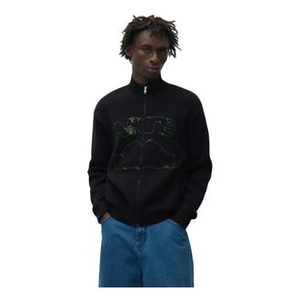 Arte Homme, Pulls, Noir, Taille: XL Diels Collar Cardigan