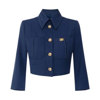 Elisabetta Franchi Leichte Jacke - - Jackets - Damen - Blau - XS