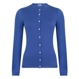 Malo Femme, Pulls, Bleu, Taille: 42 FR Fitted Button Cardigan