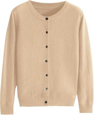 Generic Gilet Femme Cardigan Pull Cachemire Col V Long Grande Taille Gilets Chic et Elegant L&eacute;Ger Manches Longues Laine Cardigan avec Boutons Pull en Tricot M