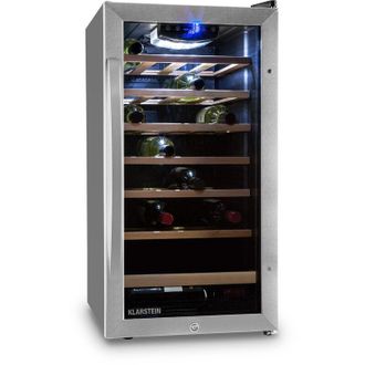 Klarstein Klarstein - Vinamour 26 Uno Weink&uuml;hlschrank 26 Flaschen 88 Liter Edelstahl led