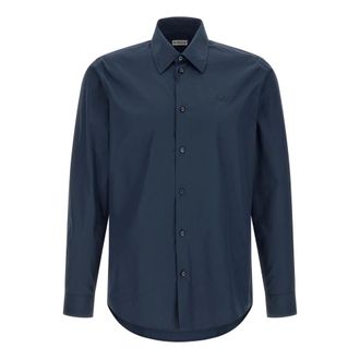 Burberry Homme, Chemises, Bleu, Taille: M Chemise en popeline de coton coupe classique