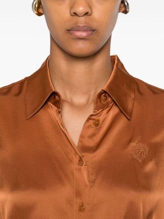 Zimmermann Embroidered Silk Shirt - Orange