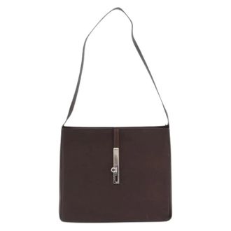 Ferragamo Sac bandouli&egrave;re en cuir Pre-owned - Femme - Pre-owned - Brun - Taille: ONE Size
