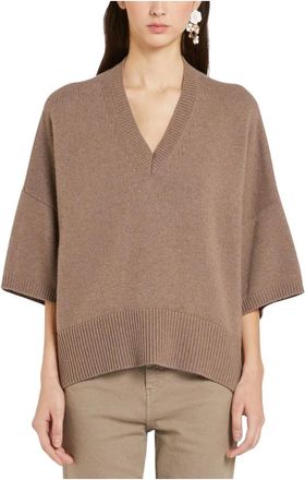 Marella Femme, Pulls, Brun, Taille: 40 FR Tricots à col en V