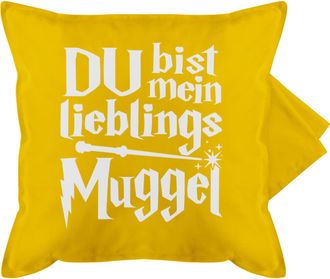 Shirtracer Kissenbezug - Statement - Du bist Mein Lieblingsmuggel I - 50 x 50 cm - Gelb - Statement-Kissen Statements kissenhülle sofakissen sprüche bezug mit Po