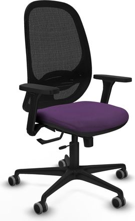 Piqueras y Crespo Atmungsaktiver Stuhl mit 3D-Armlehnen, h&ouml;henverstellbare Lendenwirbelst&uuml;tze, ausgestattet mit Syncro/Traslack und Schneideschaum, mit Rollen 65 mm, Pa