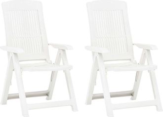 vidaXL Vidaxl - Chaises inclinables de jardin lot de 2 Plastique Blanc