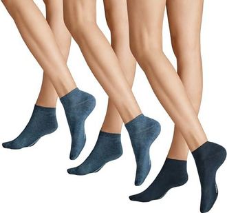Hudson Simply³ 3-Pack Druckfreier Bund Chaussettes de Sport, Ensemble Bleu 0302, 35-38 Mixte