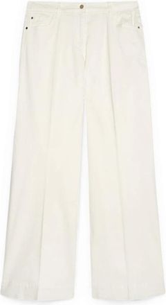 Fiorella Rubino Femme, Pantalons, Blanc, Taille: 50 FR Pantalon Large en Coton