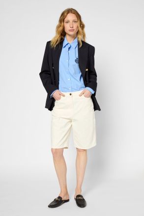 Gerard Darel Bermuda en denim &agrave; franges - CHARLY - Ecru