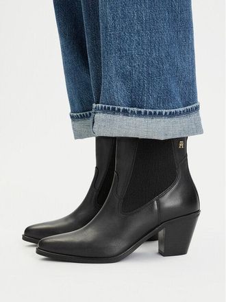 Tommy Hilfiger Stiefeletten Leather Western Chelsea Boot FW0FW09582 Schwarz