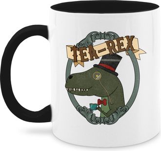Shirtracer Tasse Tassen 325ml - Statement - Tea-Rex Rahmen - 325 ml - Schwarz - t-rex kaffetassen sprüche statements t rex kakaobecher tea spruch statement-tasse