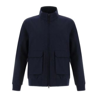Herno Homme, Vestes, Bleu, Taille: 2XL Veste Bleue &agrave; Fermeture &Eacute;clair et Col Montant