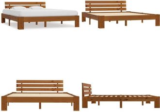 vidaXL Massivholzbett Honigbraun Kiefer 180x200 cm - Massivholzbette - Holzbettrahmen - Kiefernbett - Doppelbett - Bettgestell - Home & Living