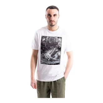 Bastille Homme, Tops, Blanc, Taille: L T-shirt &agrave; Manches Courtes et Col Rond