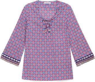 Maliparmi Maliparmi, Femme, Blouses et Chemises, Bleu, Taille: 42 FR Kaftan Floral Spin