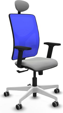 Piqueras y Crespo Stuhl mit Rollen f&uuml;r PC mit 2D-Armlehnen, h&ouml;henverstellbare Lendenwirbelst&uuml;tze und festes Kopfteil, ausgestattet mit 3 Positionen und Schneidschaum, B