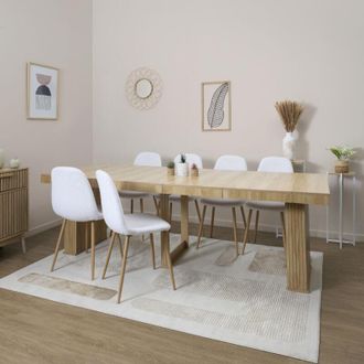 The Home Deco Factory Table - Home Deco Factory - Klaus - Extensible - Marron - H75 X L235 X P90 Cm