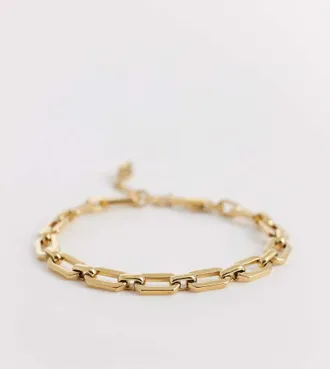 Abbott Lyon Goldfarbenes Gliederarmband aus Edelstahl mit 18-Karat-Vergoldung