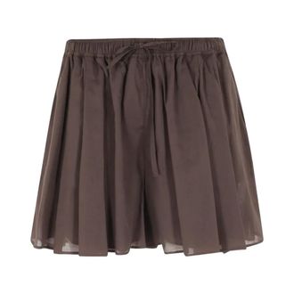 Federica Tosi Short aus Baumwollmusselin - - Shorts - Damen - Braun - XS