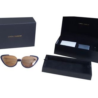Linda Farrow Navy/Rose Gold Khira 736/C7 Sunglasses